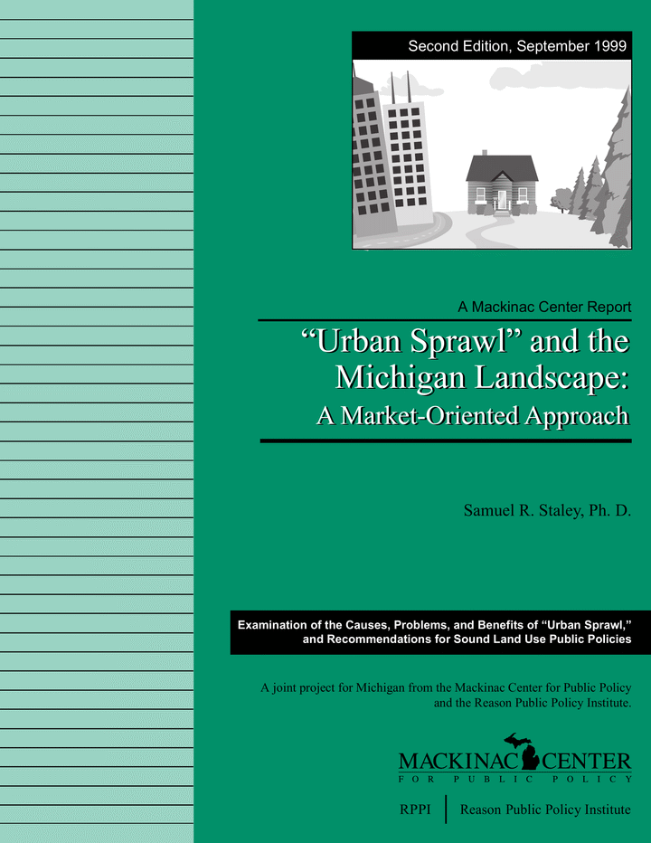 "Urban Sprawl" and the Michigan Landscape: A Market-Oriented Approach ...