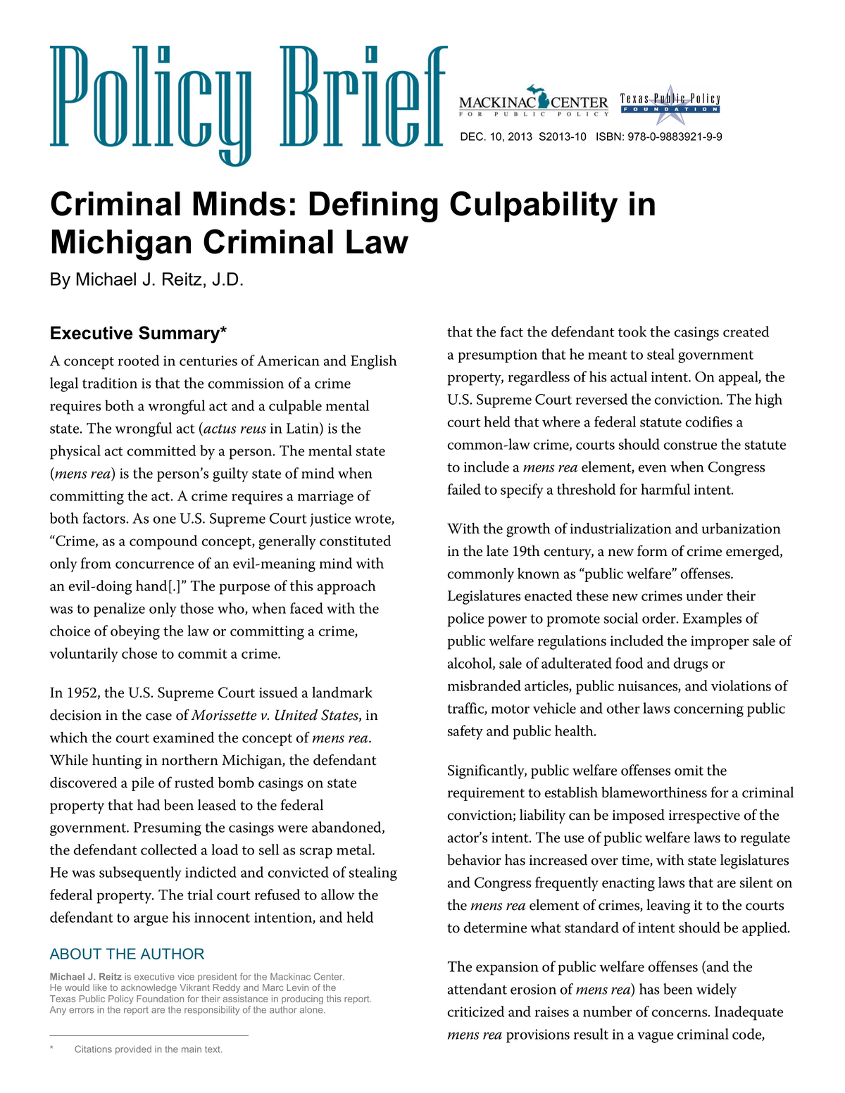 Criminal Minds: Defining Culpability in Michigan Criminal Law ...