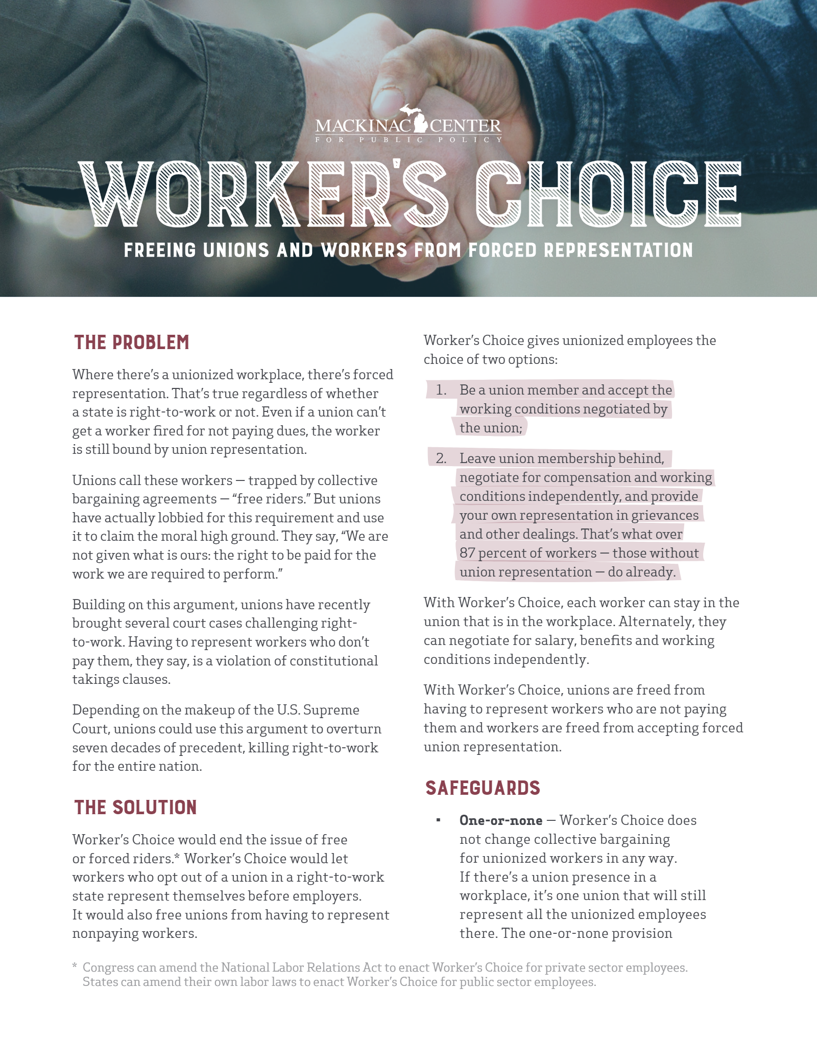 Worker's Choice – Mackinac Center