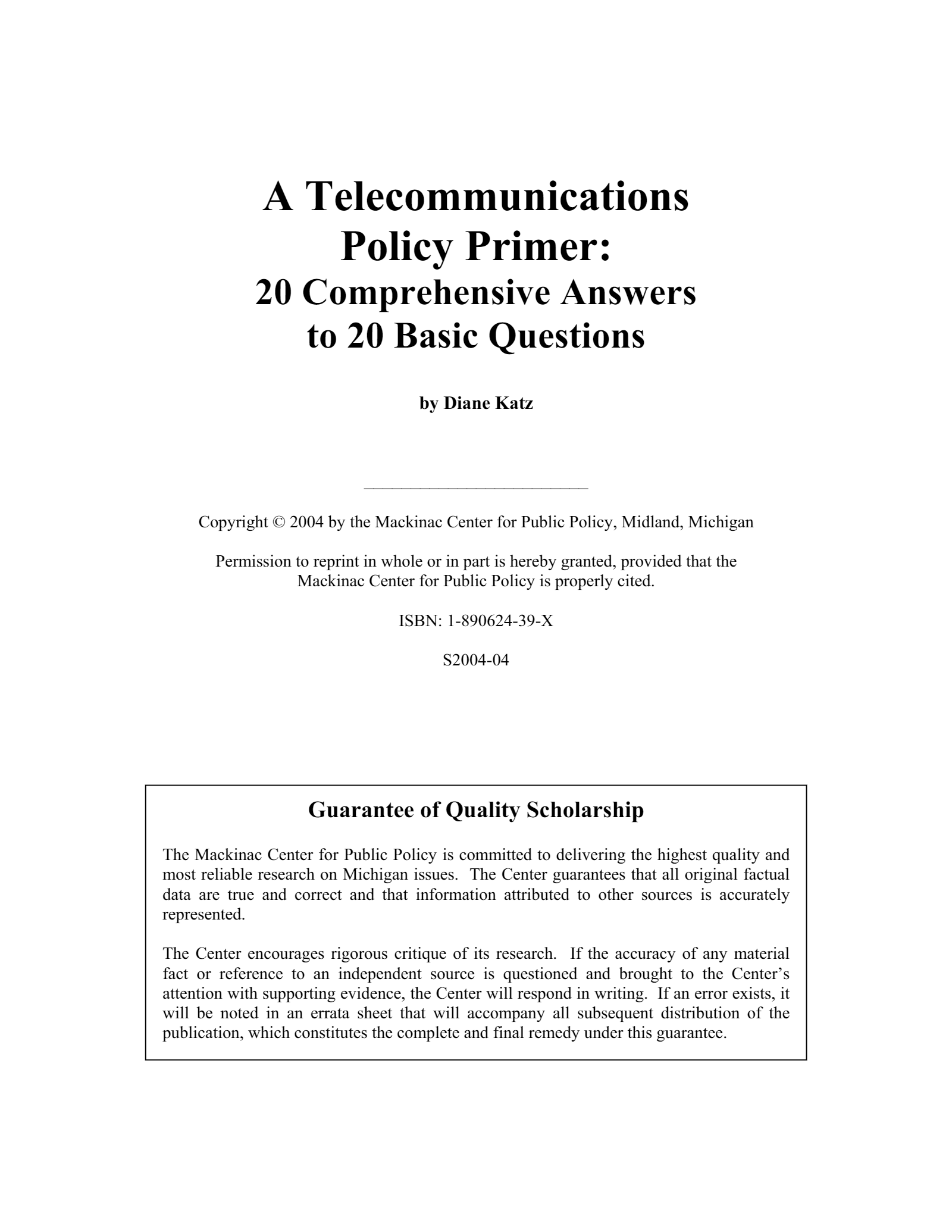 A Telecommunications Policy Primer – Mackinac Center