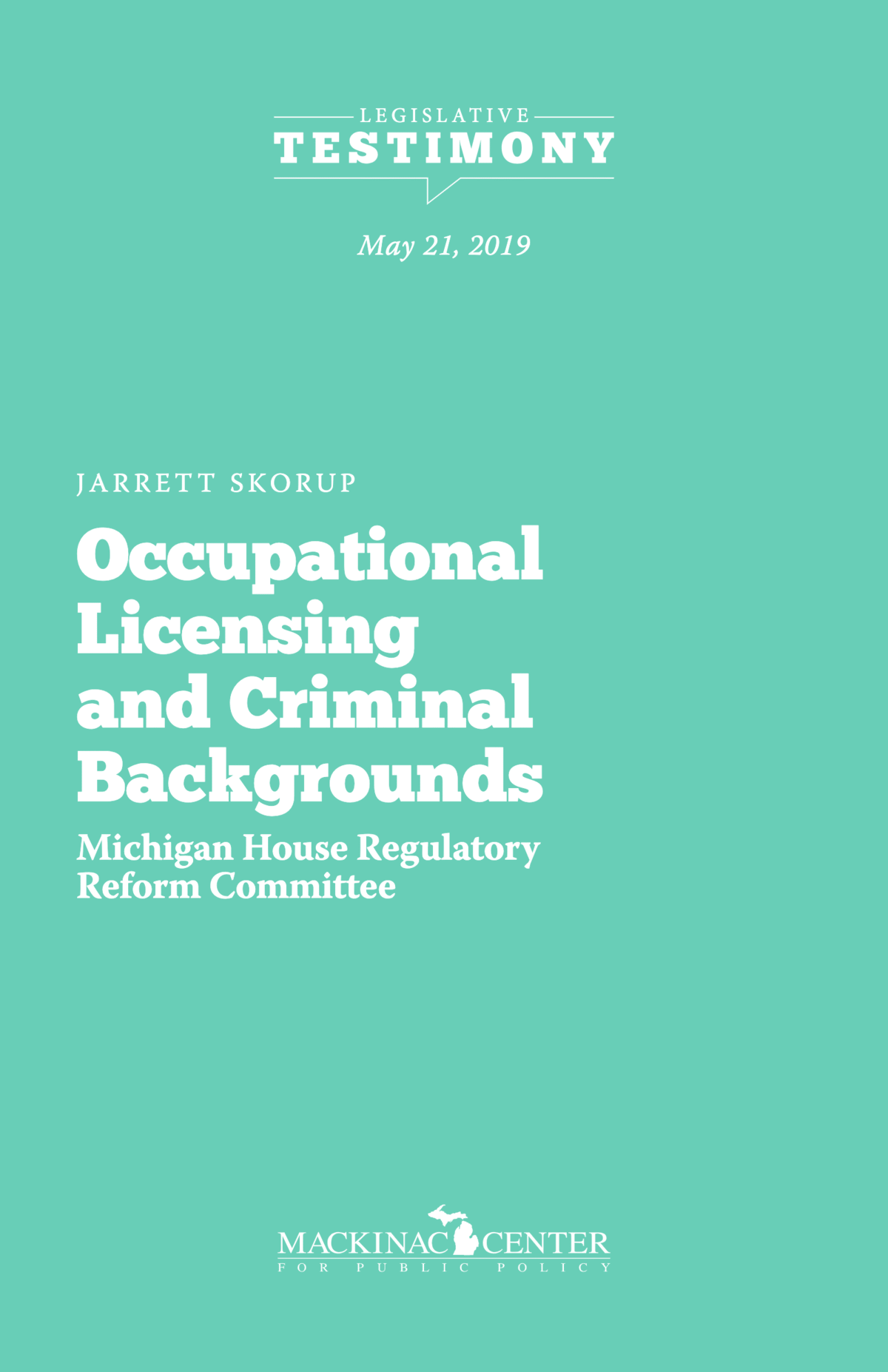 Occupational Licensing and Criminal Backgrounds – Mackinac Center