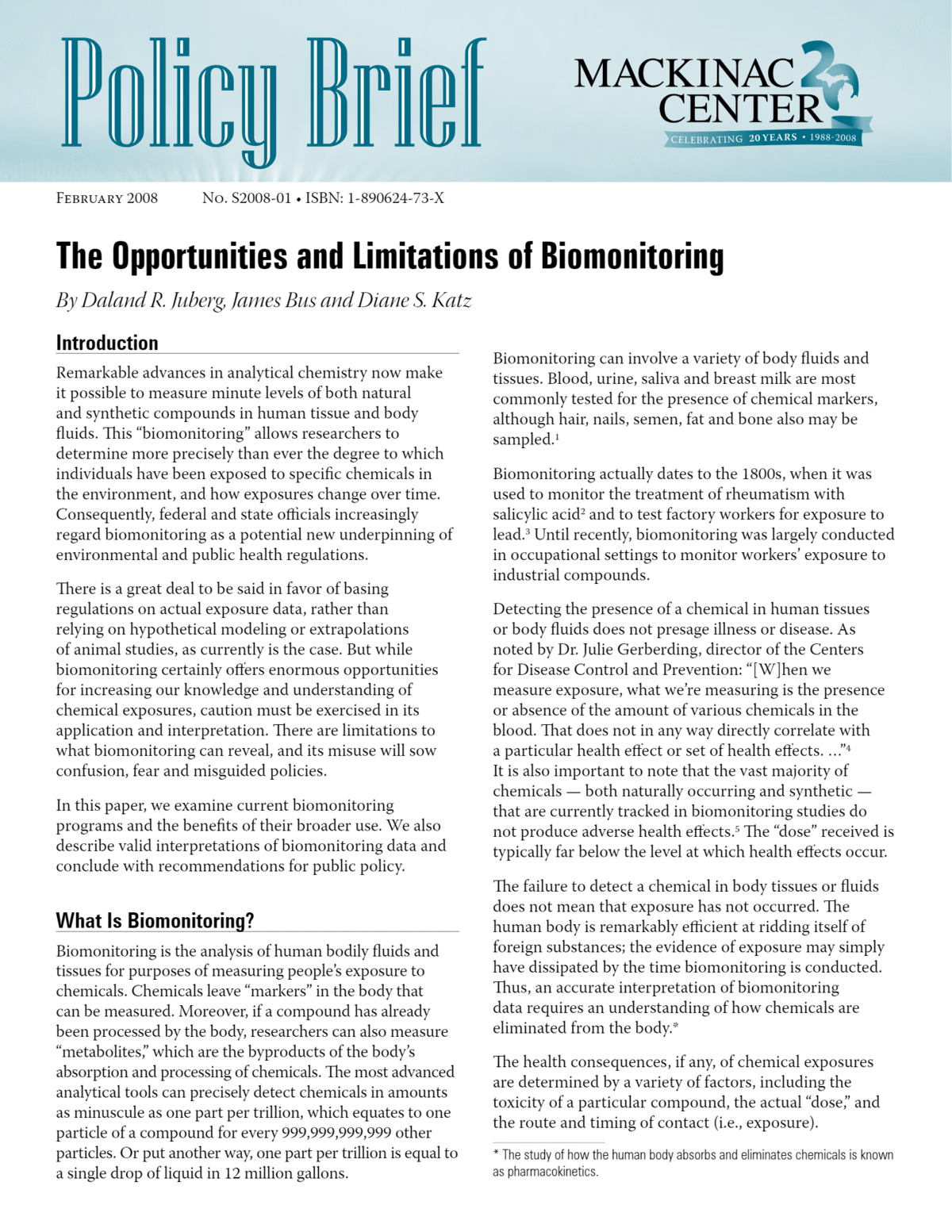 Benefits of Biomonitoring – The Opportunities and Limitations of ...