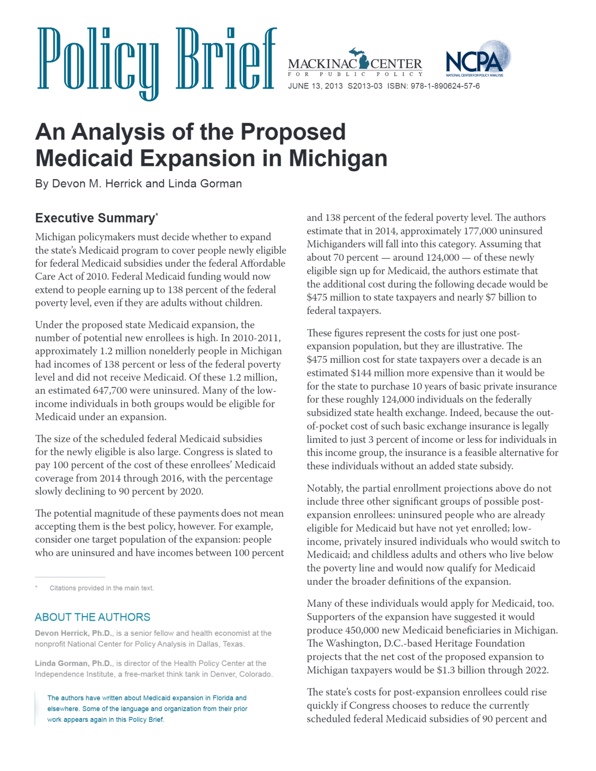 Introduction: The Medicaid Choice – An Analysis of the Proposed ...