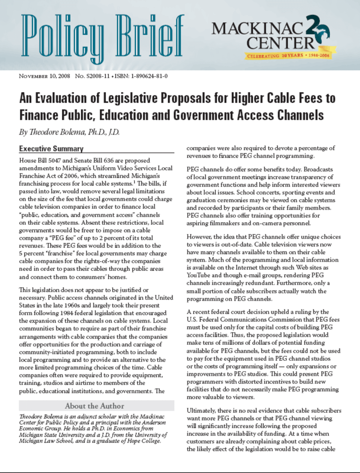 Questions About PEG Channel Demand – Proposal to Raise Fees on ...